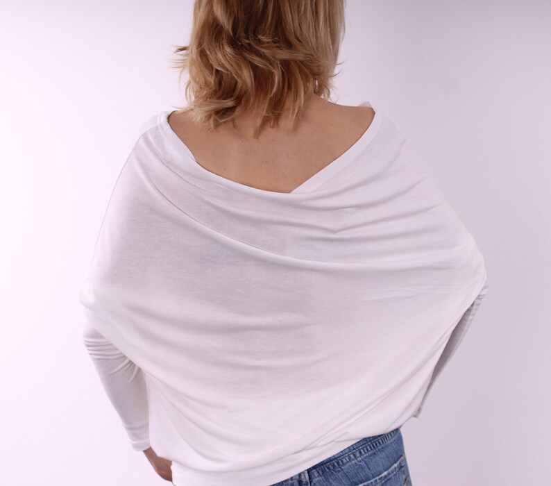 Blouse White Top Loose Blouse Long Sleeves Top Loose Top - Etsy