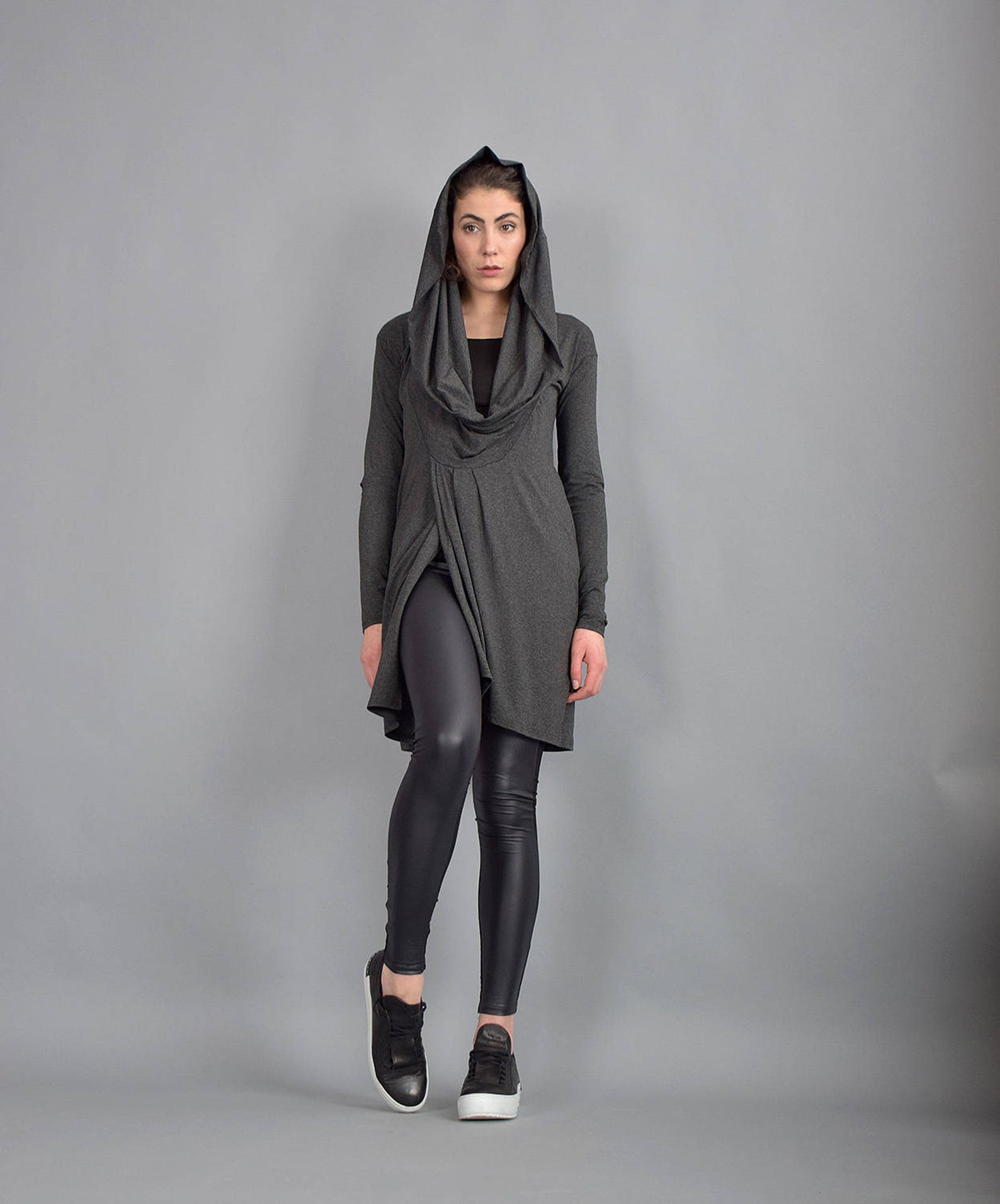 Gray Tunic. Wrap Tunic. Wide Collar Tunic. Tunic Plus Size. Tunic ...