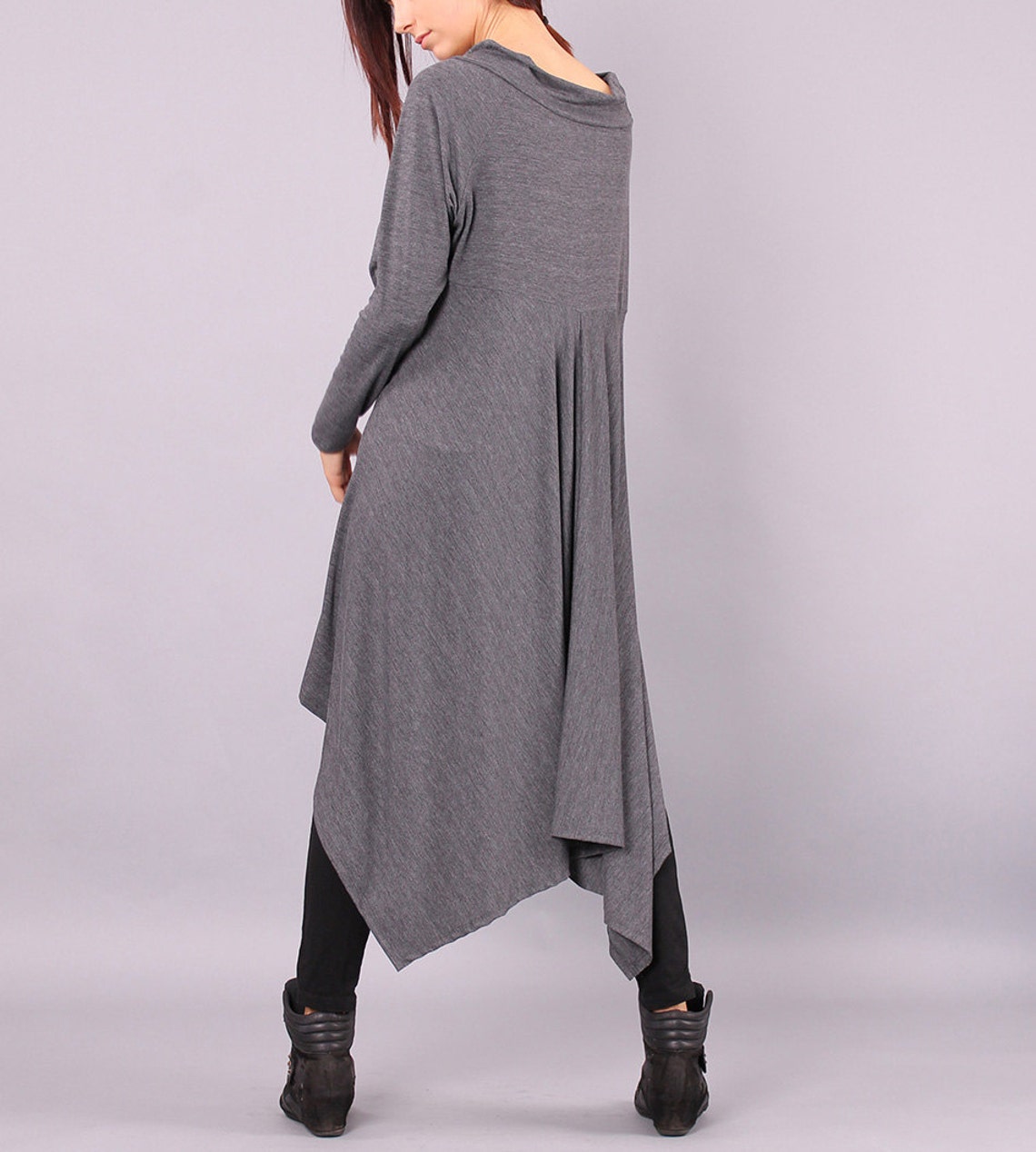 Long Tunic gray long sweater Spring tunic autumn tunic | Etsy
