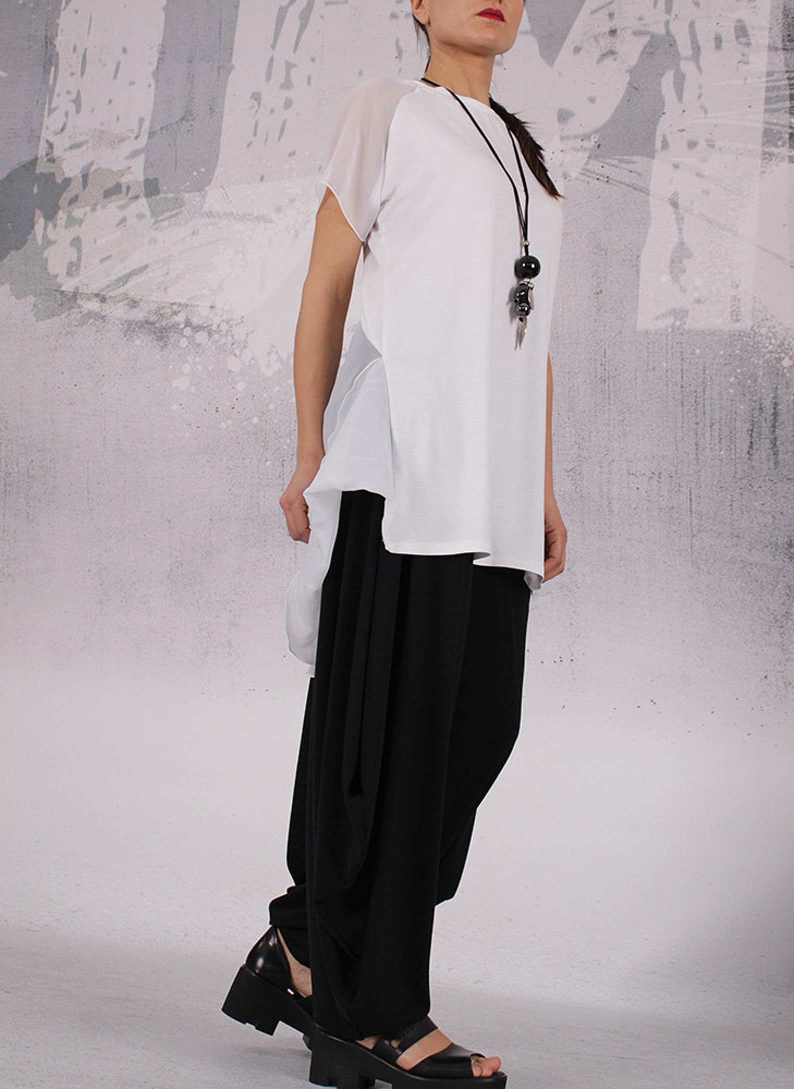 Tunic White Tunic Blouse Short Sleeves White Tunic White - Etsy