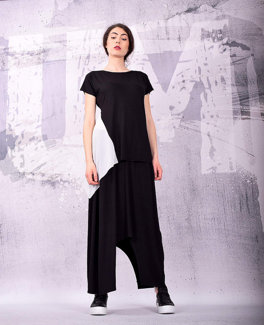 Tunic, Asymmetrical Tunic, Plus Size Tunic, Oversized Tunic, Black ...