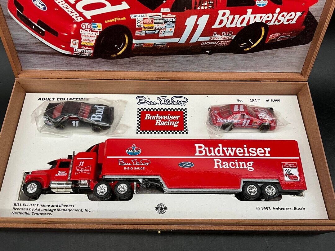 Bill Elliott Budweiser Racing 1993 Nascar Hauler and Cars Set With ...
