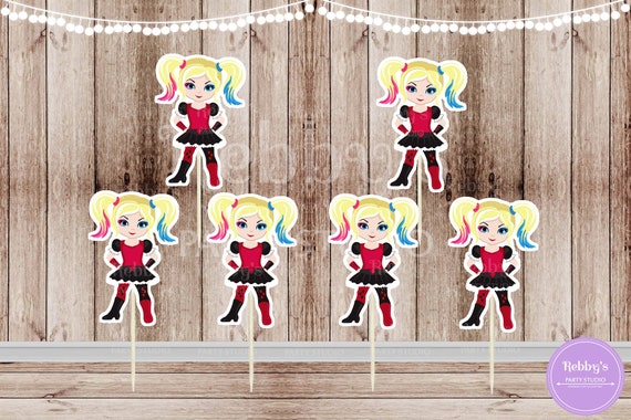 Superhero Villain Girl Party Set of 12 Villain Clown | Etsy