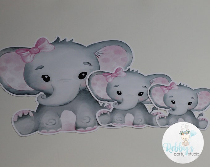 12 Baby Girl Elephant Cut Outs - Etsy