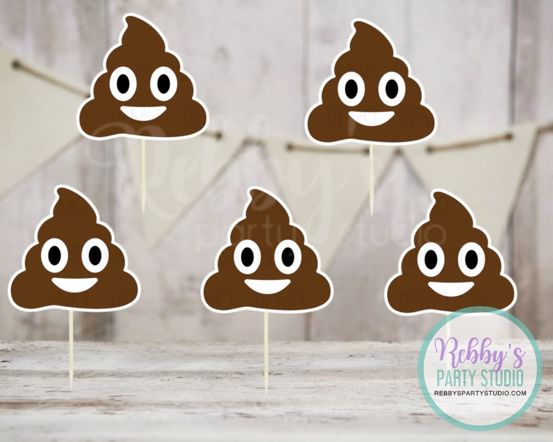 Holy Crap Your Old Birthday Party - Set of 12 Poop Emoji Cupcake ...