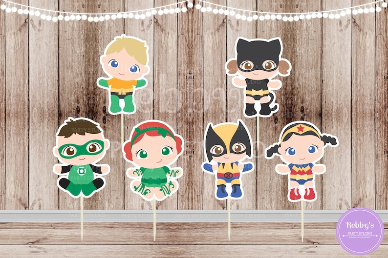 Superhero Babies - Set of 12 Assorted Baby Superheroes Team 3 Inspired ...