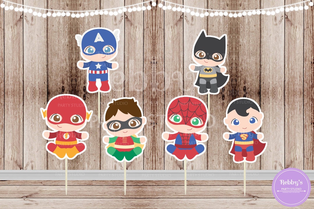 Boy Superhero Babies - Set of 12 Assorted Baby Boy Superheroes Team 1 ...