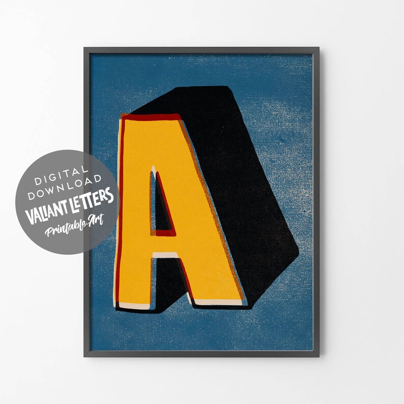 POSTER LETTER A Printable Art Instant Download Motivational | Etsy