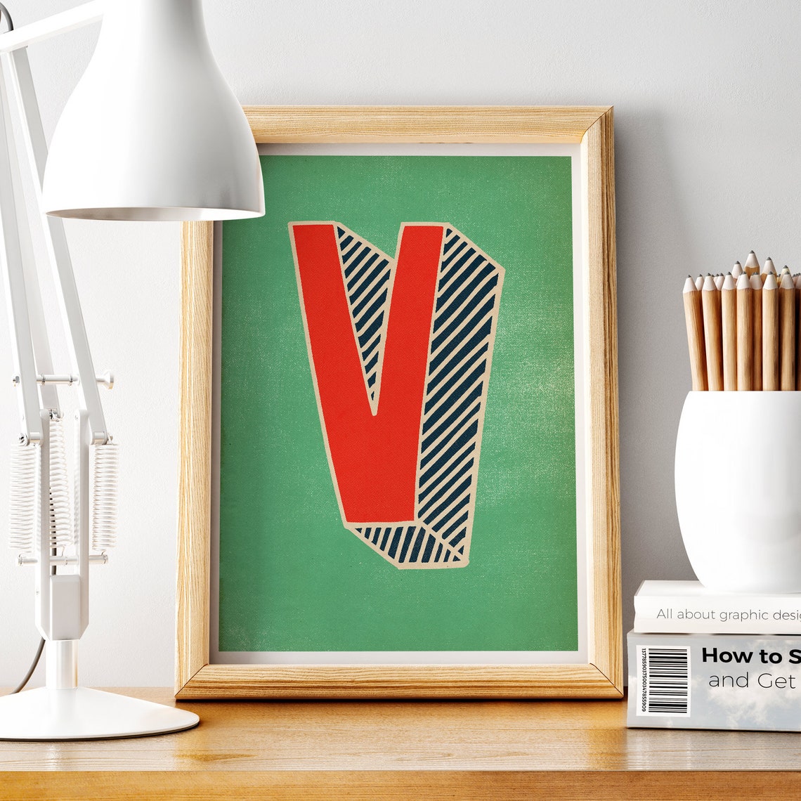 POSTER LETTER V, Printable Art Instant Download, Motivational Print ...
