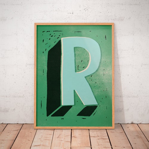 Printable Letter R Letter Art Print R Initial Digital Wall - Etsy