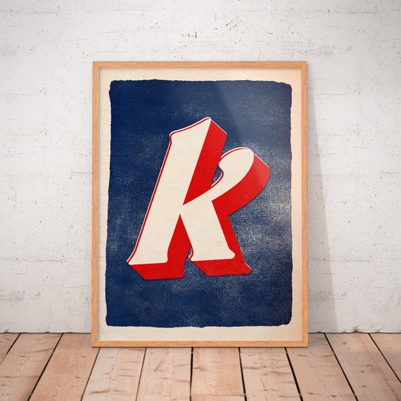 POSTER LETTER K Printable Art Instant Download Motivational - Etsy