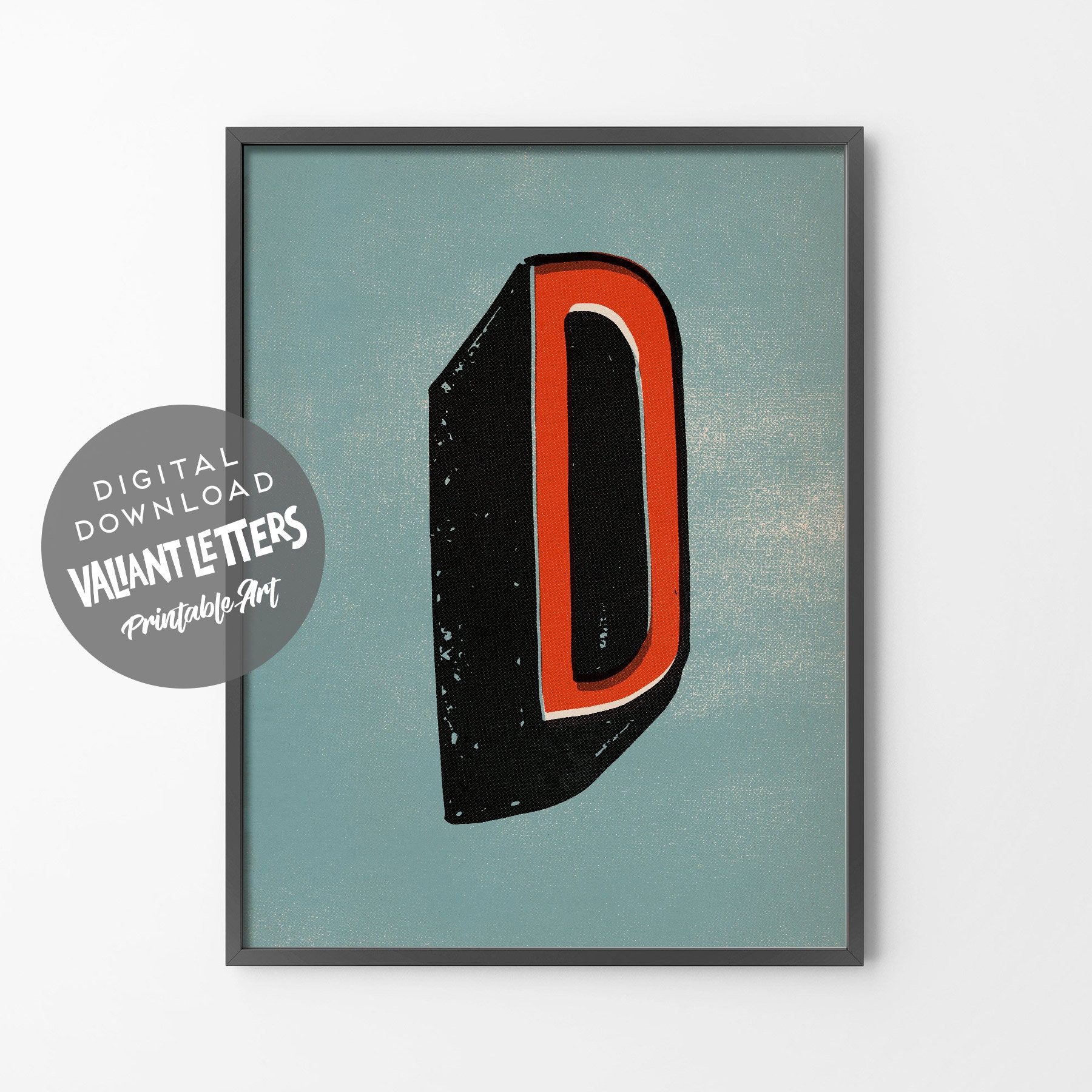 POSTER LETTER D, Printable Art Instant Download, Motivational Print ...