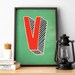 POSTER LETTER V Printable Art Instant Download Motivational - Etsy