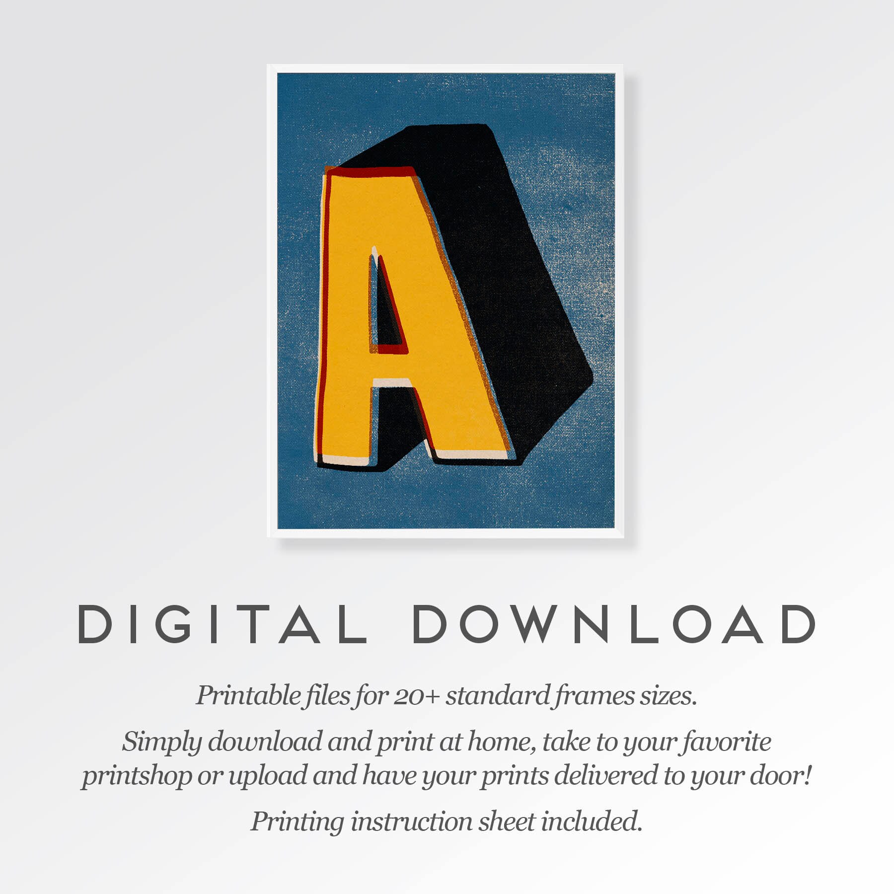 POSTER LETTER A, Printable Art Instant Download, Motivational Print ...