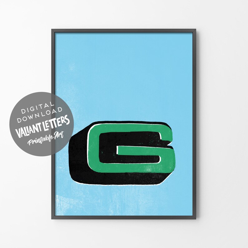POSTER LETTER G, Printable Art Instant Download, Motivational Print ...