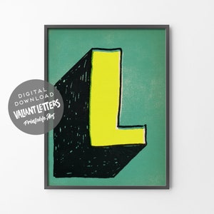 POSTER LETTER L, Printable Art Instant Download, Motivational Print ...