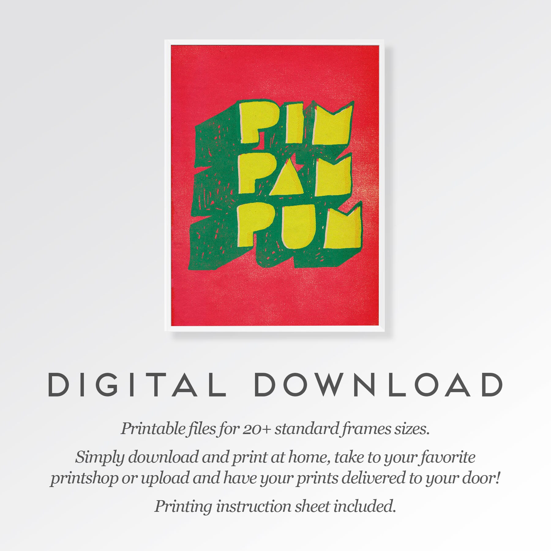 POSTER PIM PAM Printable Art Instant Download Motivational - Etsy UK