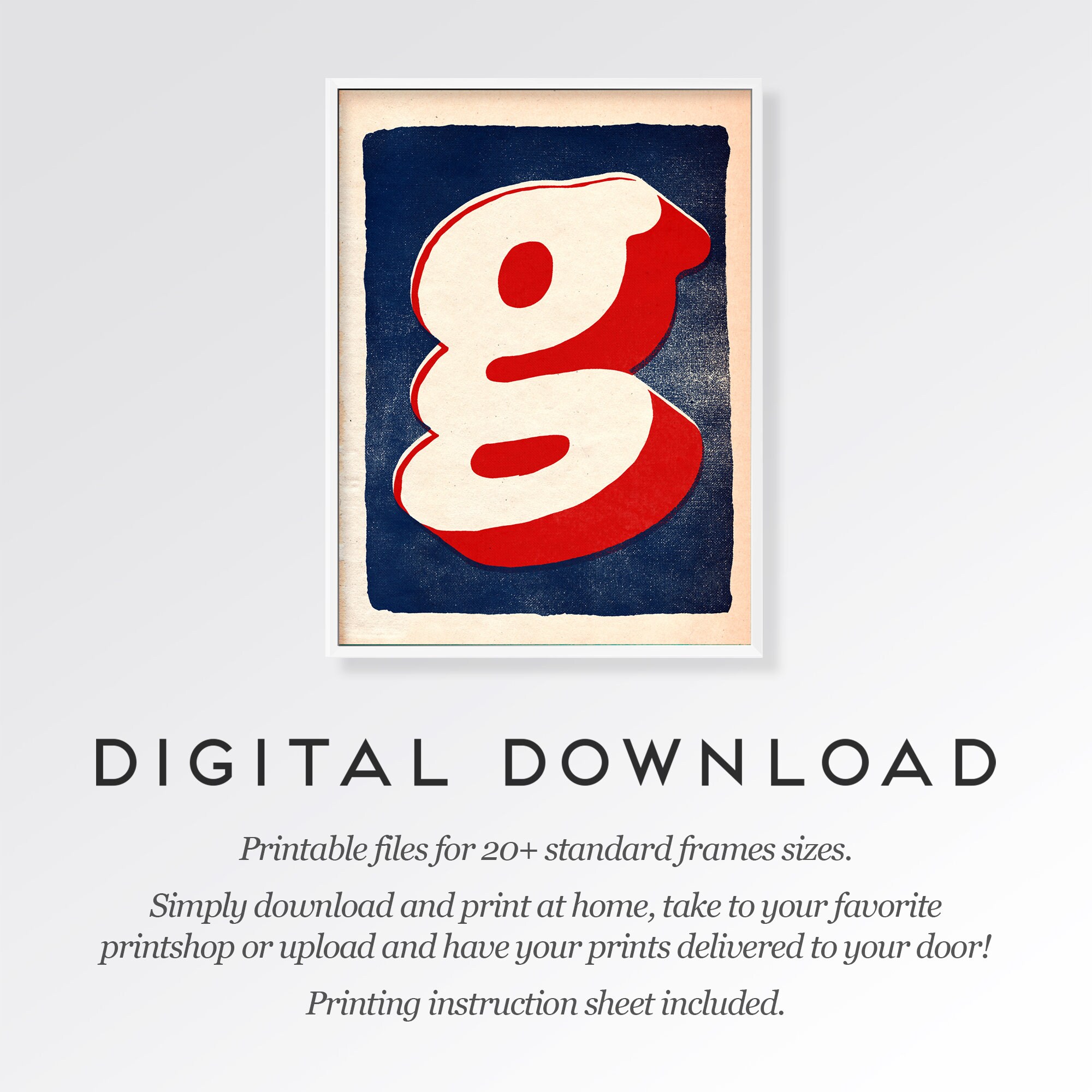 POSTER LETTER G, Printable Art Instant Download, Motivational Print ...