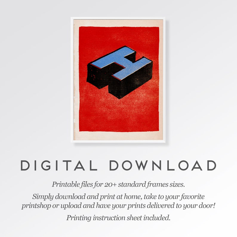 POSTER LETTER H Printable Art Instant Download Motivational - Etsy