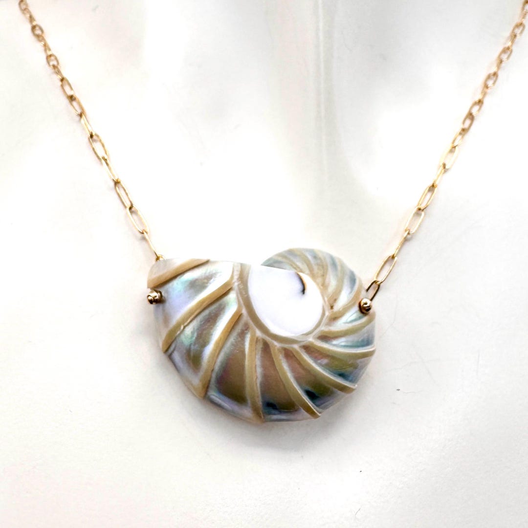 Unique Nautilus Shell Statement Necklace - Etsy