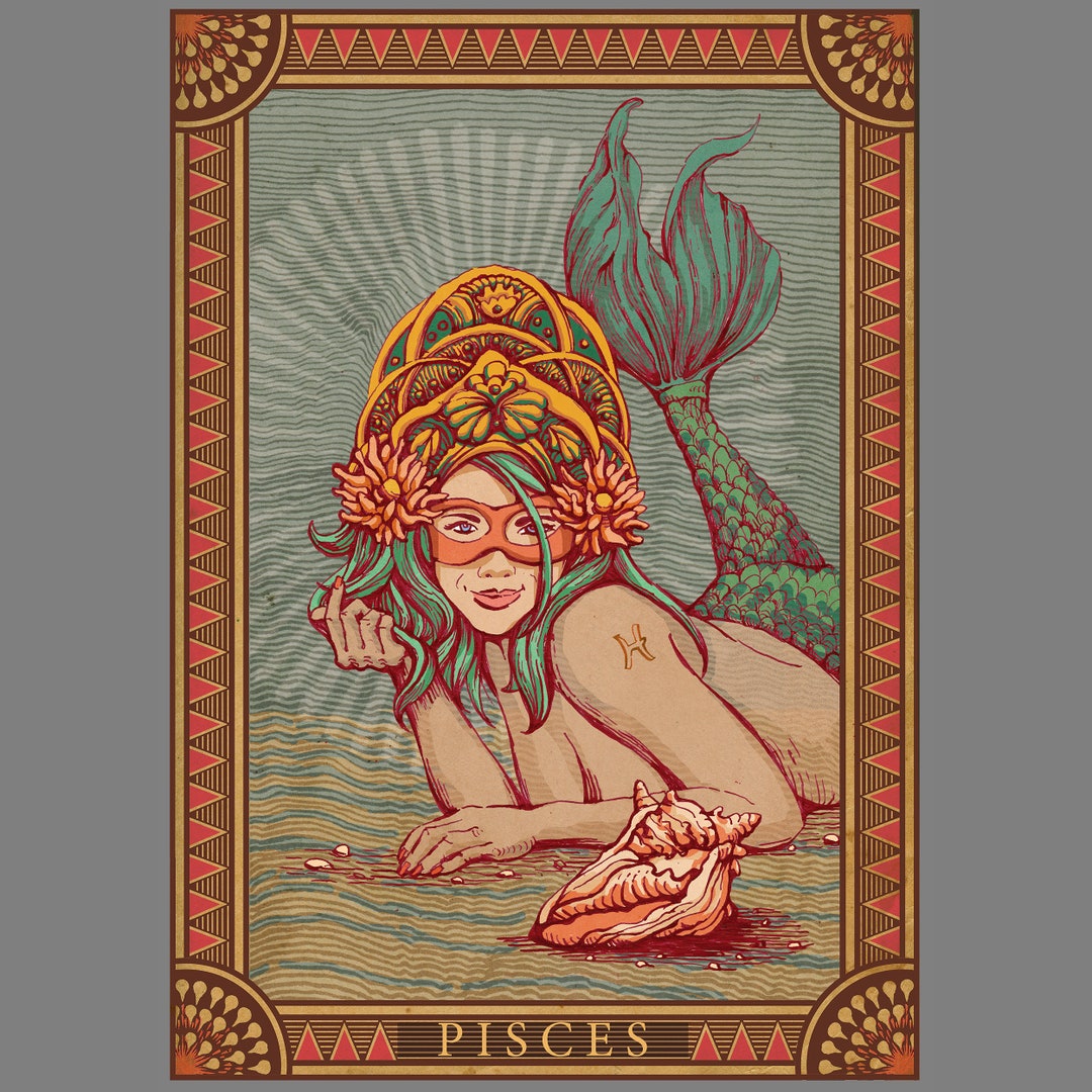 Pisces Physical Art, Pisces Poster, Astrology Pisces , Pisces Sign, Wall Decoration, Pisces ...