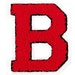 Large Chenille Red Letter "b" Patch 11cm Bob Brian Betty Ben Barbara ...