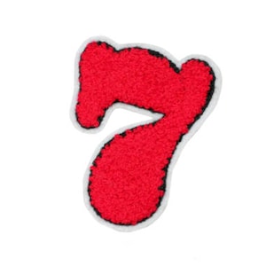 Large Chenille Red Number 7 Patch 10cm Applique - Etsy