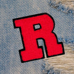 XL Extra Large Chenille Red Letter "r" Patch 9.5cm / 3.7 Inch Ruby Rob ...