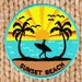 Vintage 80's Style Sunset Beach Surfing Surfer Shirt Patch Badge for ...