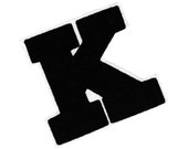 XL Extra Large Chenille Black Letter k Patch 16cm Katie - Etsy