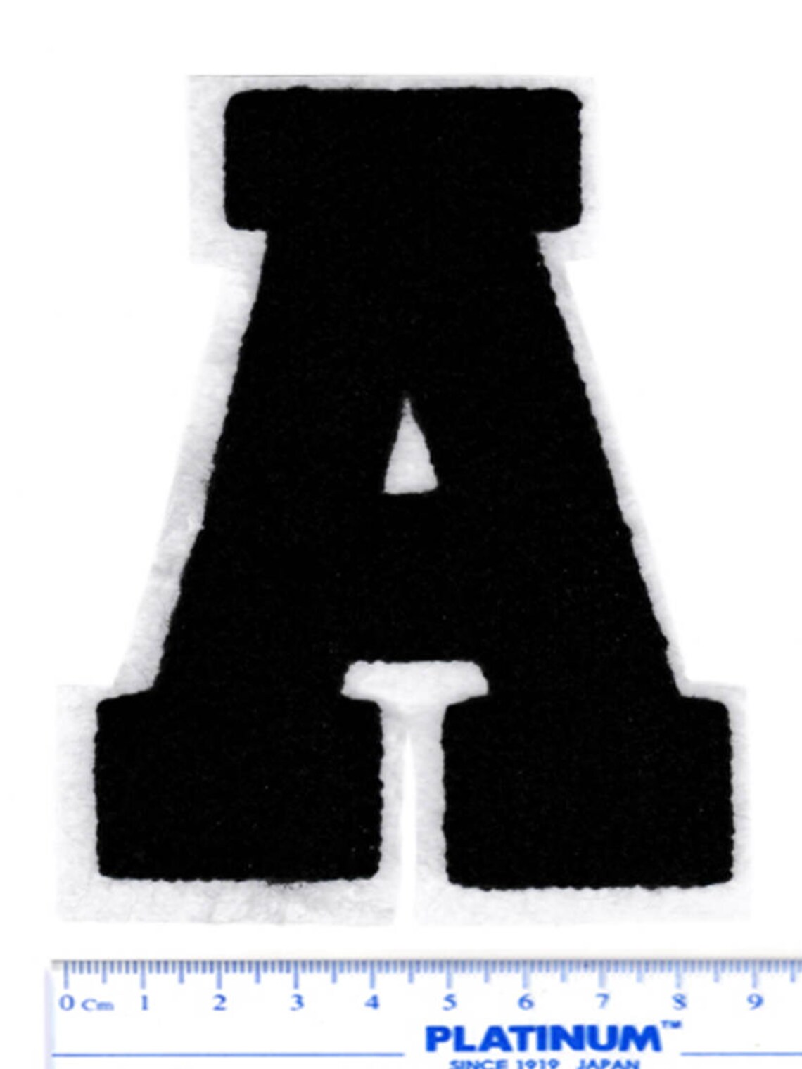 Large Chenille Black Letter "a" Patch 11cm Aaron Andy Alice Amber ...