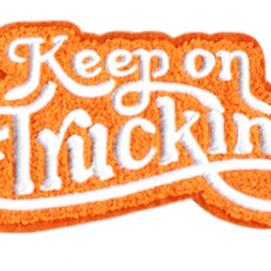 XL Extra Large Chenille Awesome Vintage Style 70's Patch Patches "keep on Truckin" 13cm X 7cm ...