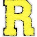 Large Chenille Yellow Letter r Patch 11.5cm Ruby Rob Robert Ricky Randy ...