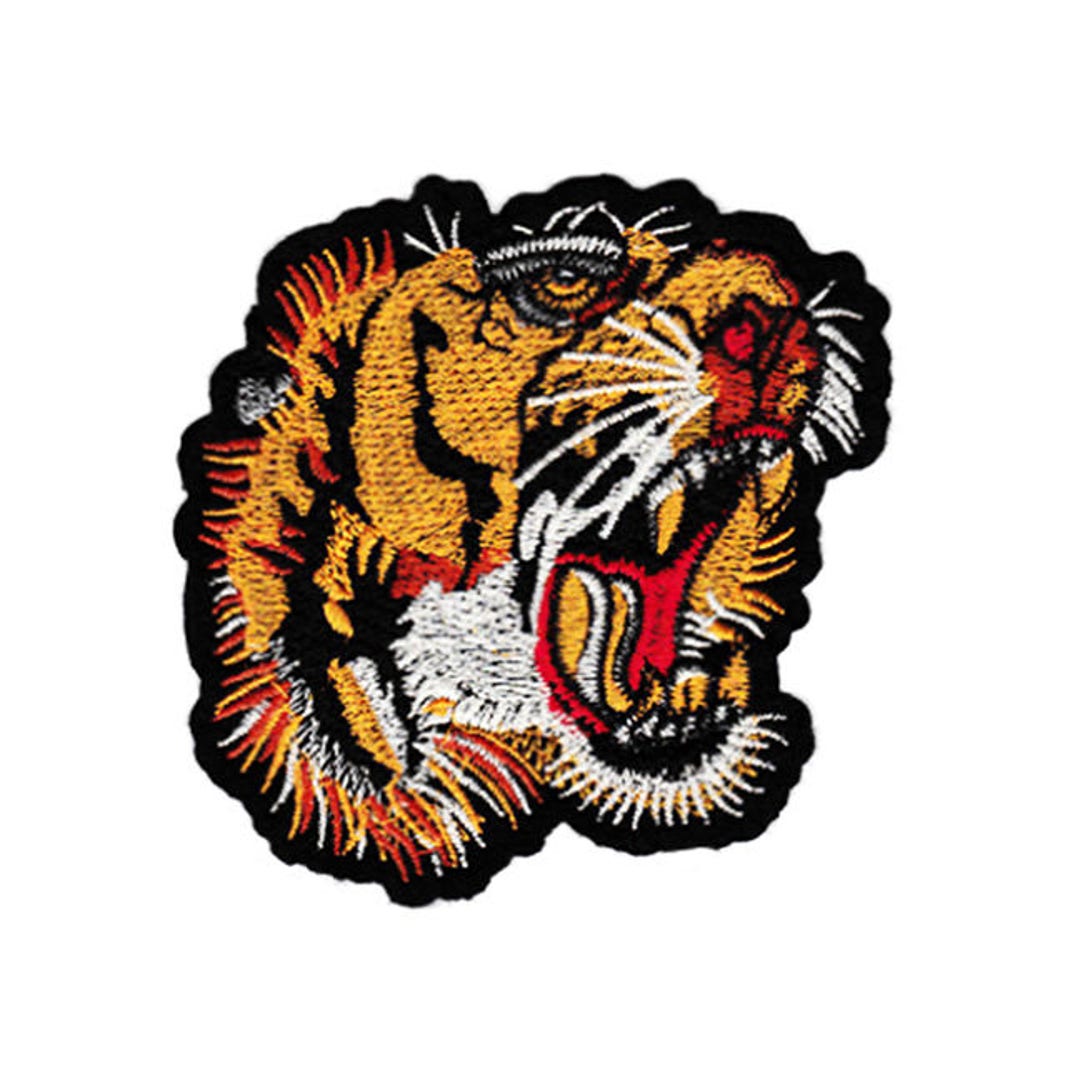 Large 10cm Embroidered Roaring Tiger Head Patch Applique - Etsy