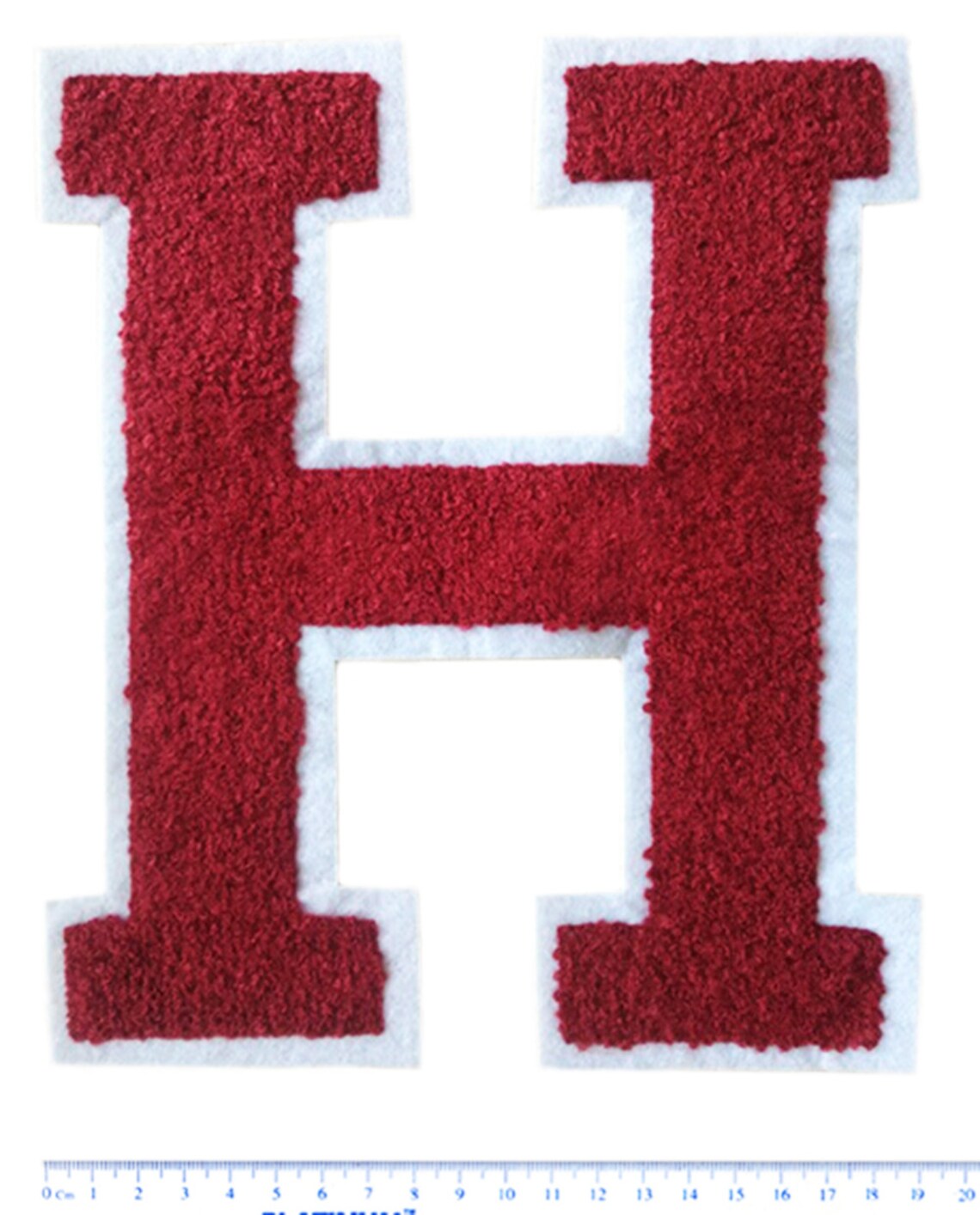 XXL Extra Large Chenille Dark Red Letter H Patch | Etsy