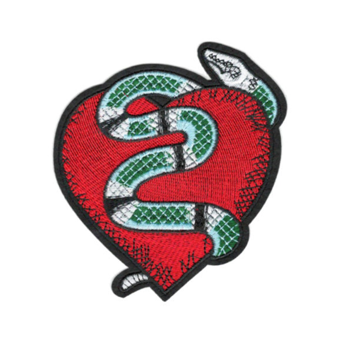 Vintage Tattoo Style Snake Heart Patch 13cm Applique - Etsy