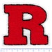 XL Extra Large Chenille Red Letter "r" Patch 13cm / 3.7 Inch Ruby Rob ...
