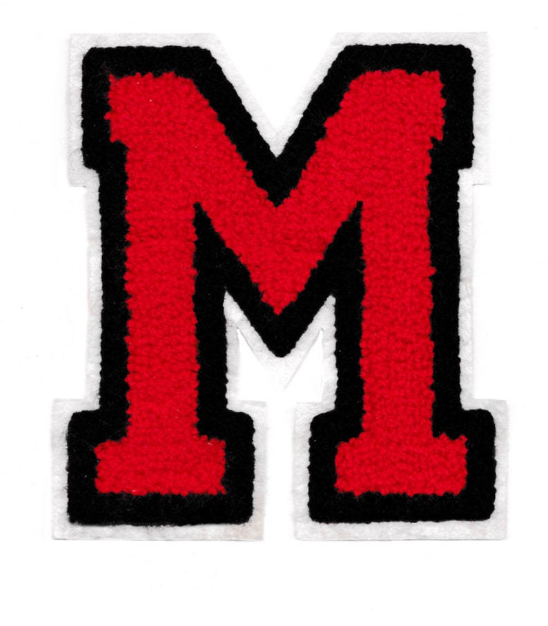 XL Extra Large Chenille Red Letter "m" Patch 12.5cm Mary Michelle Missy ...