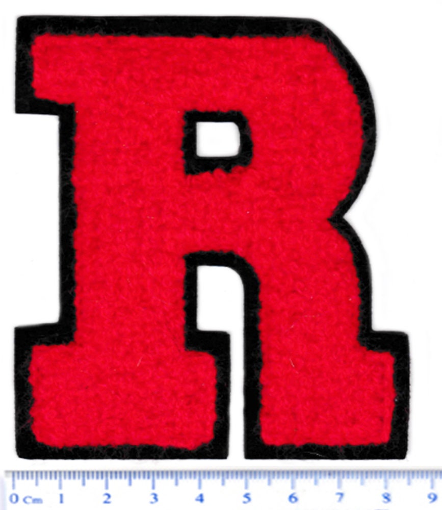 XL Extra Large Chenille Red Letter "r" Patch 9.5cm / 3.7 Inch Ruby Rob ...