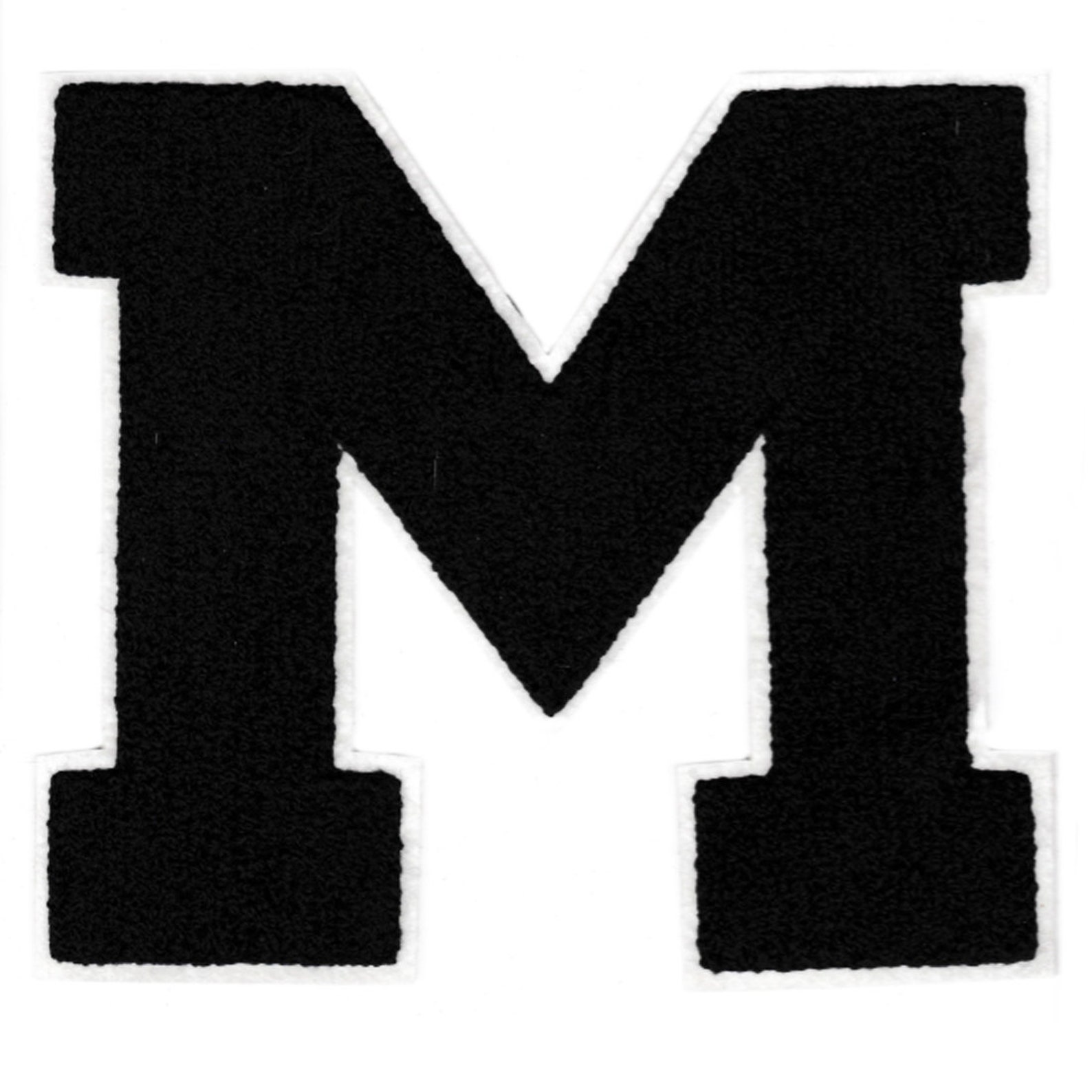 Extra Large XXL Chenille Black Letter "m" Patch 16cm Mike Mary Matt ...