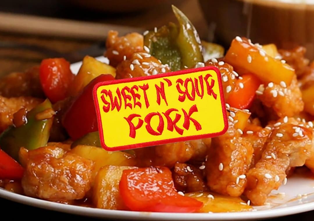 Large Cute American Take Out Food Sweet N' Sour Pork Morale Patch 10cm ...