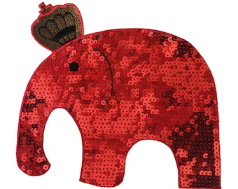 Gold Red Elephant Embroidered Patch,handmade Embroidered Applique ...