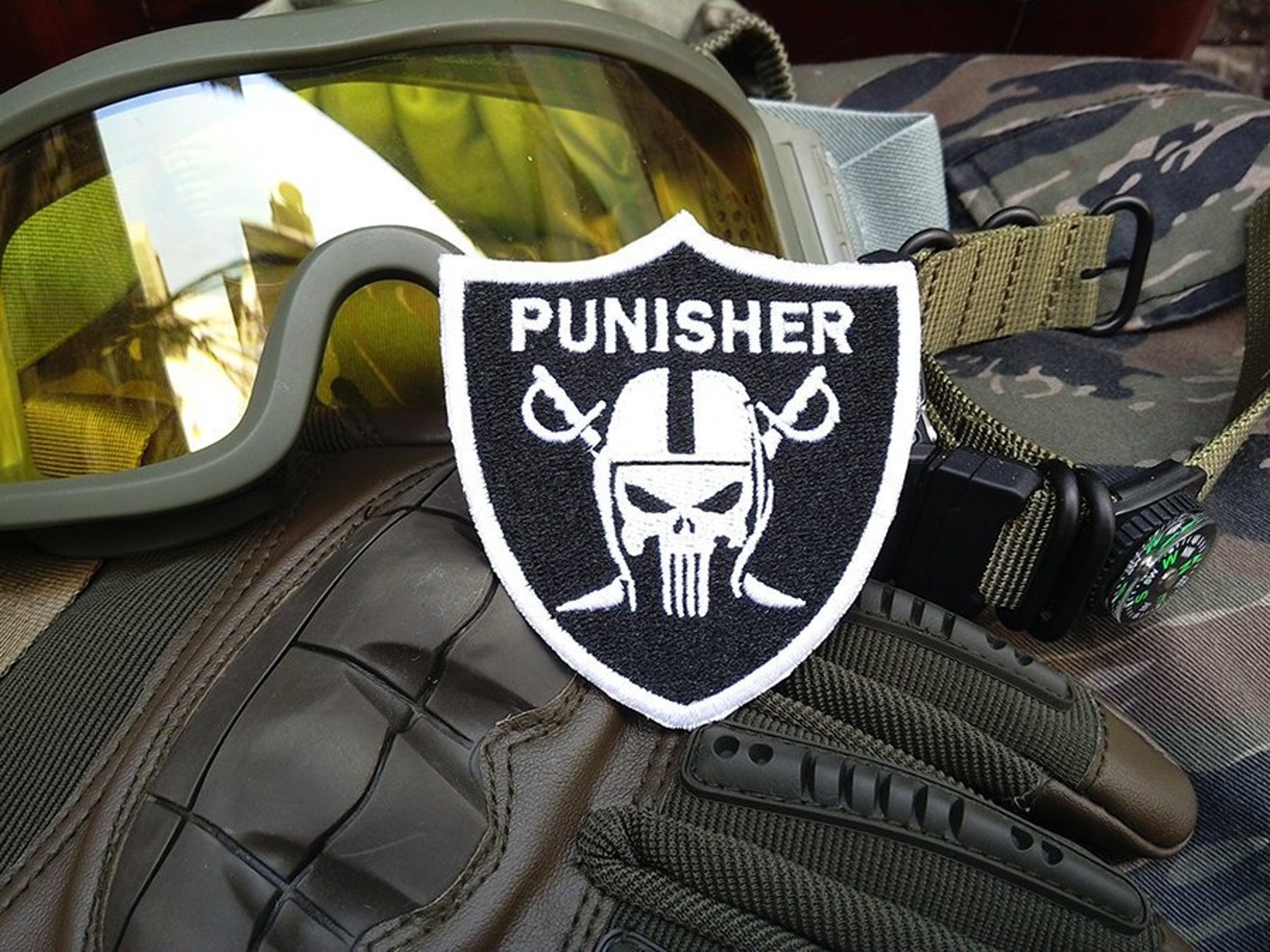 Cool Custom Police Skull Shield Tactical Shirt Morale Patch | Etsy