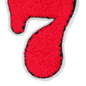 Large Chenille Red Number 7 Patch 10cm Applique - Etsy