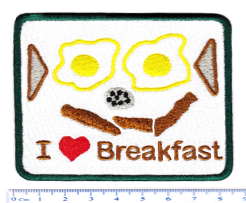 Awesome Vintage Style Patch i Love Breakfast Patch - Etsy