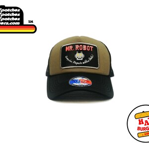 Smartpatches Truckers Black Mr. Robot Trucker Cap Hat Curved Bill Patch ...