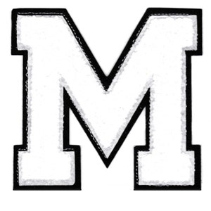 Large Chenille White Letter "m" Patch 12cm Mike Mary Matt Michelle Mark ...