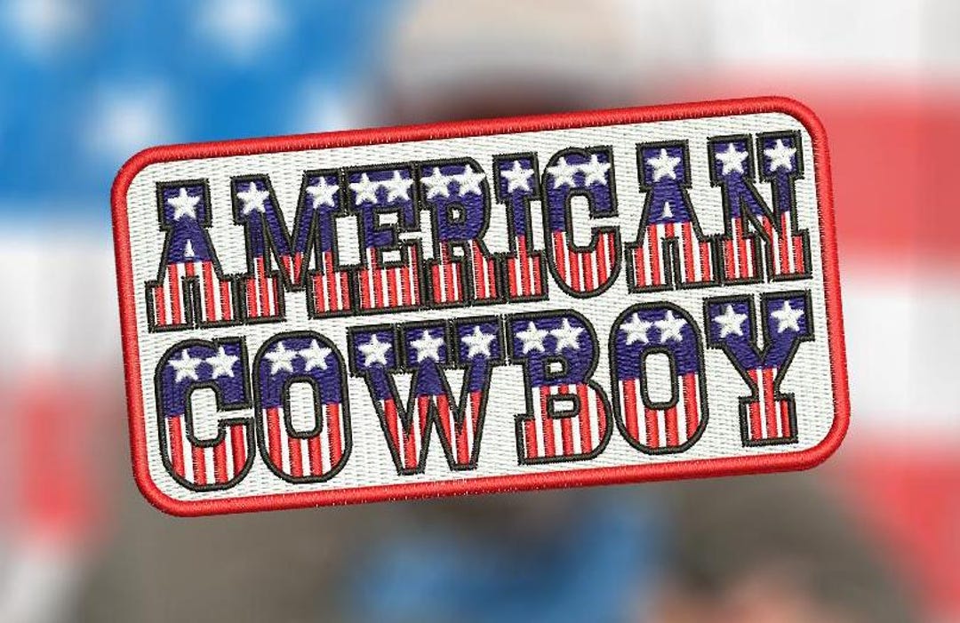American Cowboy Cow Rancher Patriot Patriotic Trucker Patch for Trucker ...