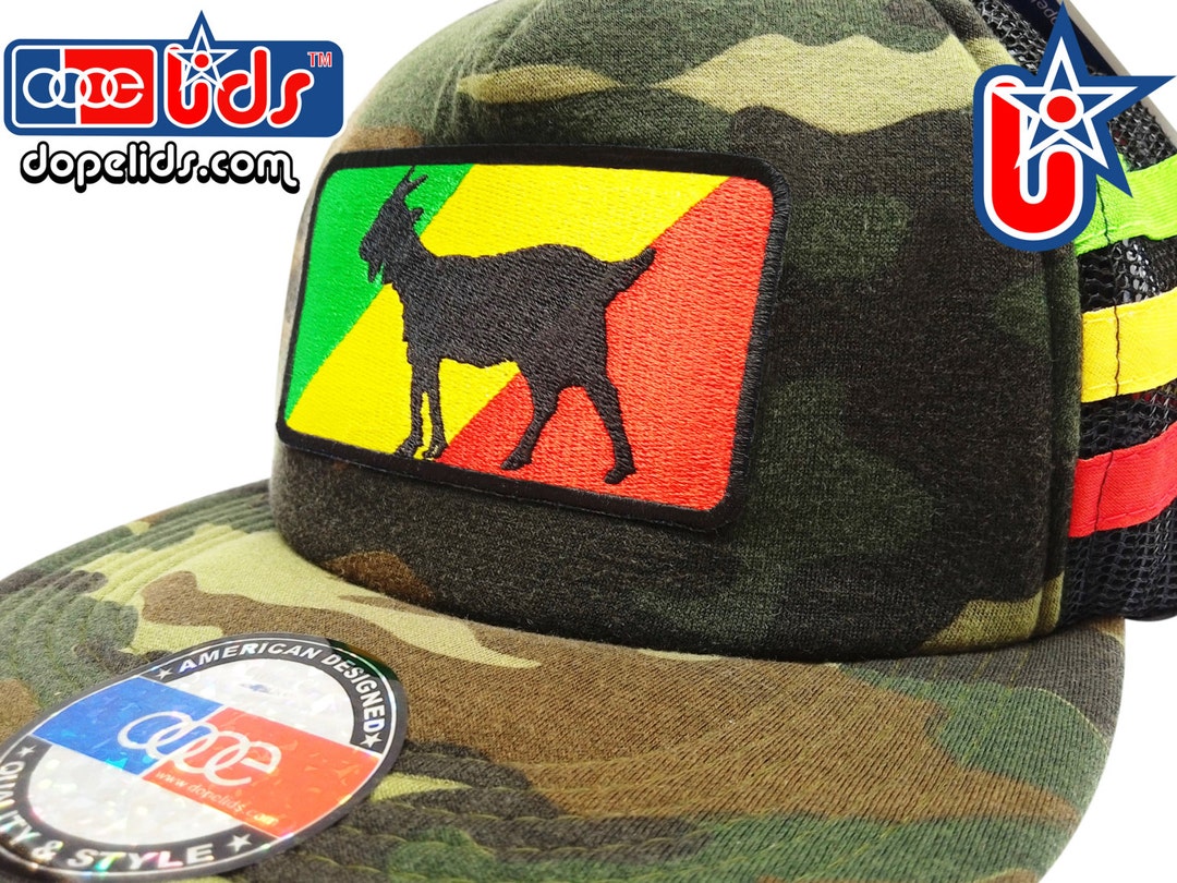 Smartpatches Truckers Camo Rasta Goat Trucker Hat Cap Reggae Hip Hop ...