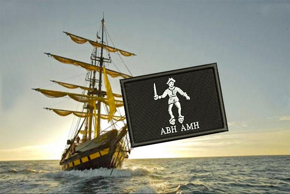 Bartholomew Roberts Tactical Pirate Flag Embroidered Morale Patch Badge ...